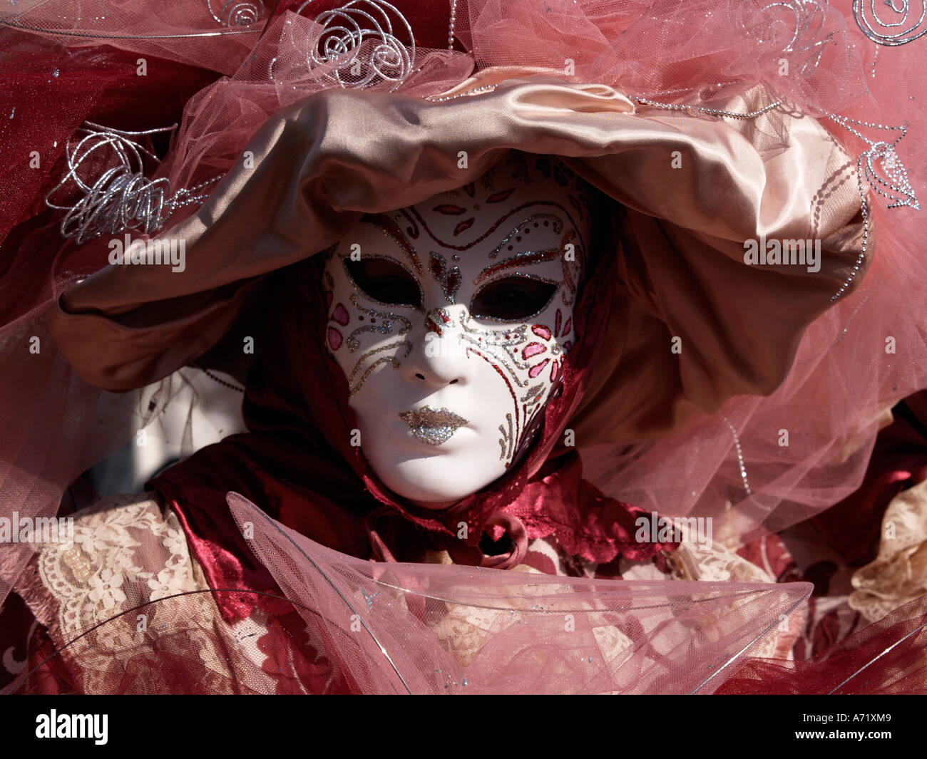 woman wearing extravagant carnival mask at Venice Stock Photo - Alamy