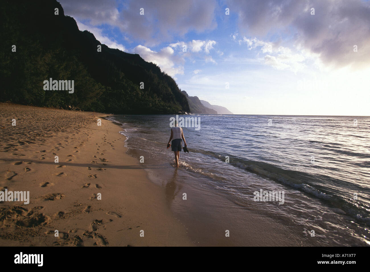 Ke e Beach Ha ena State Park Na Pali coast Kauai Hawaii Stock Photo - Alamy
