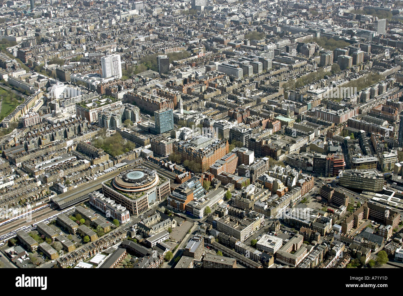 Aerial high level oblique view south east of Marylebone with Landmark ... Aerial high level oblique view south east of Marylebone with Landmark ...