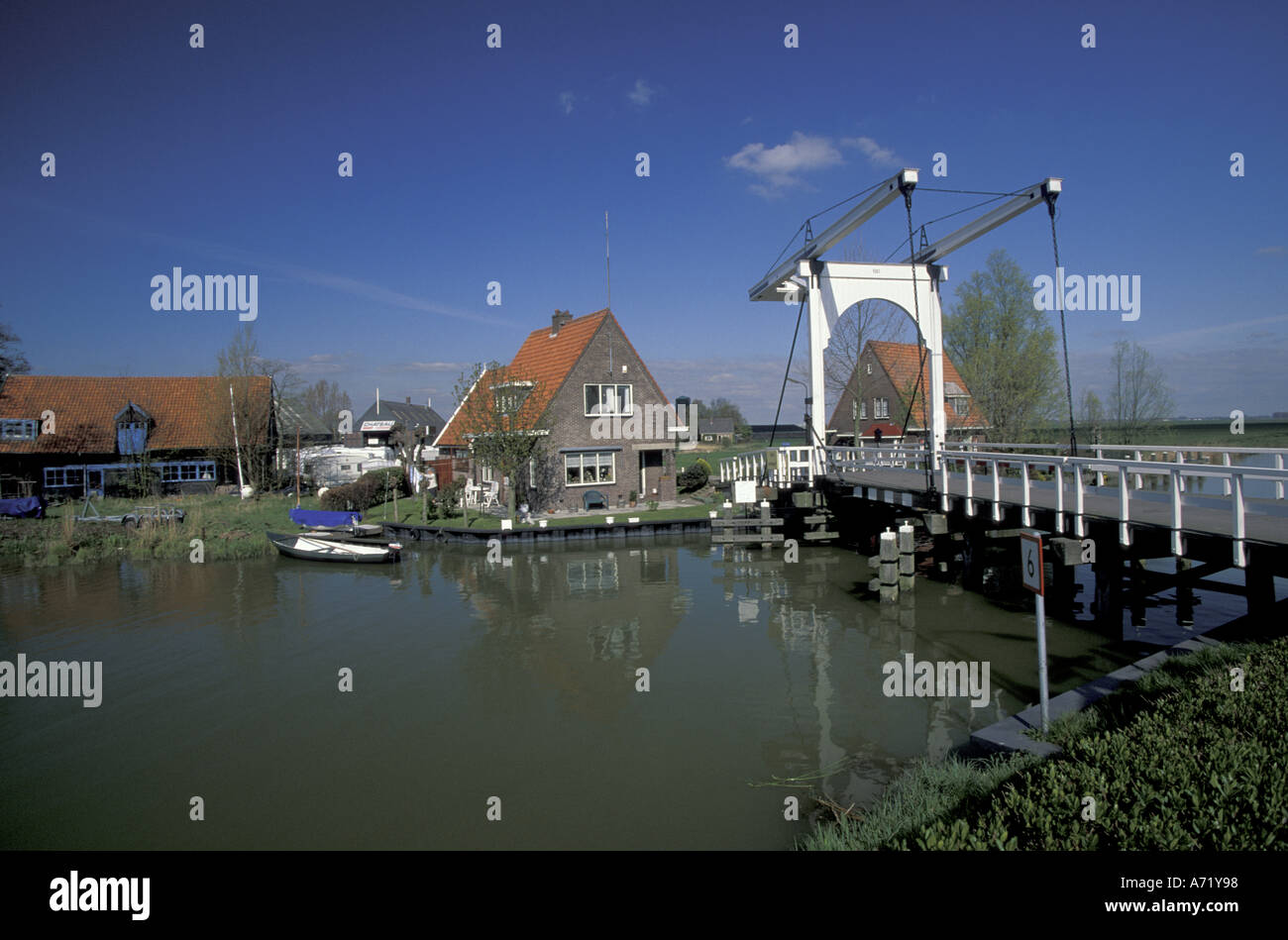 Europe, Netherlands, Volendam Canal and bridge Stock Photo - Alamy