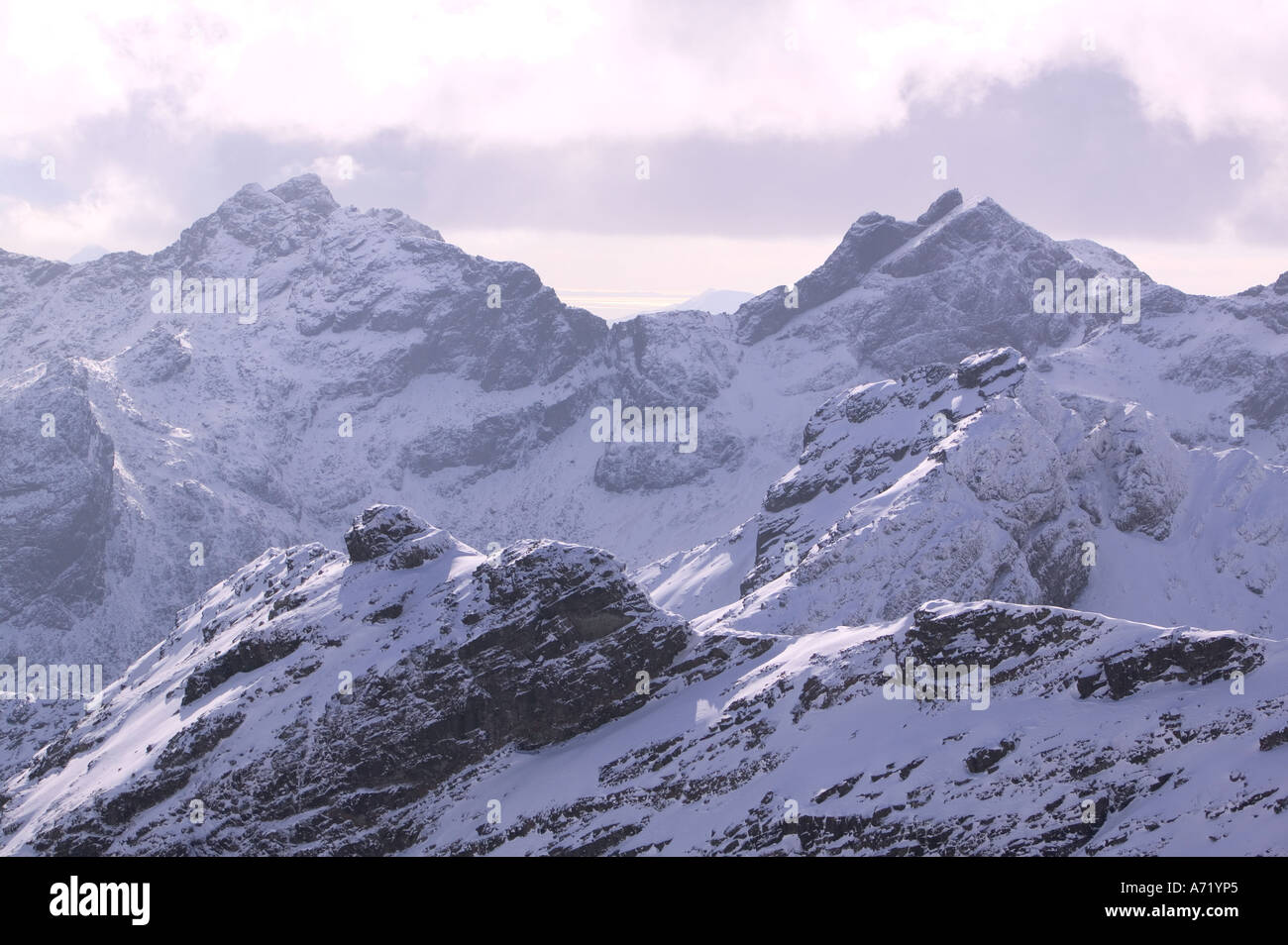 Sgurr Alasdair and Sgurr Dearg from Bruch na frithe, Cuillin ridge ...