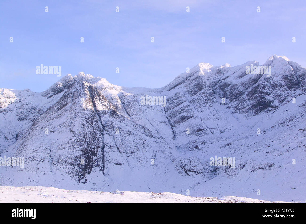 waterpipe gully on Sgurr an Fheadain, Cuillin ridge, Isle of skye ...
