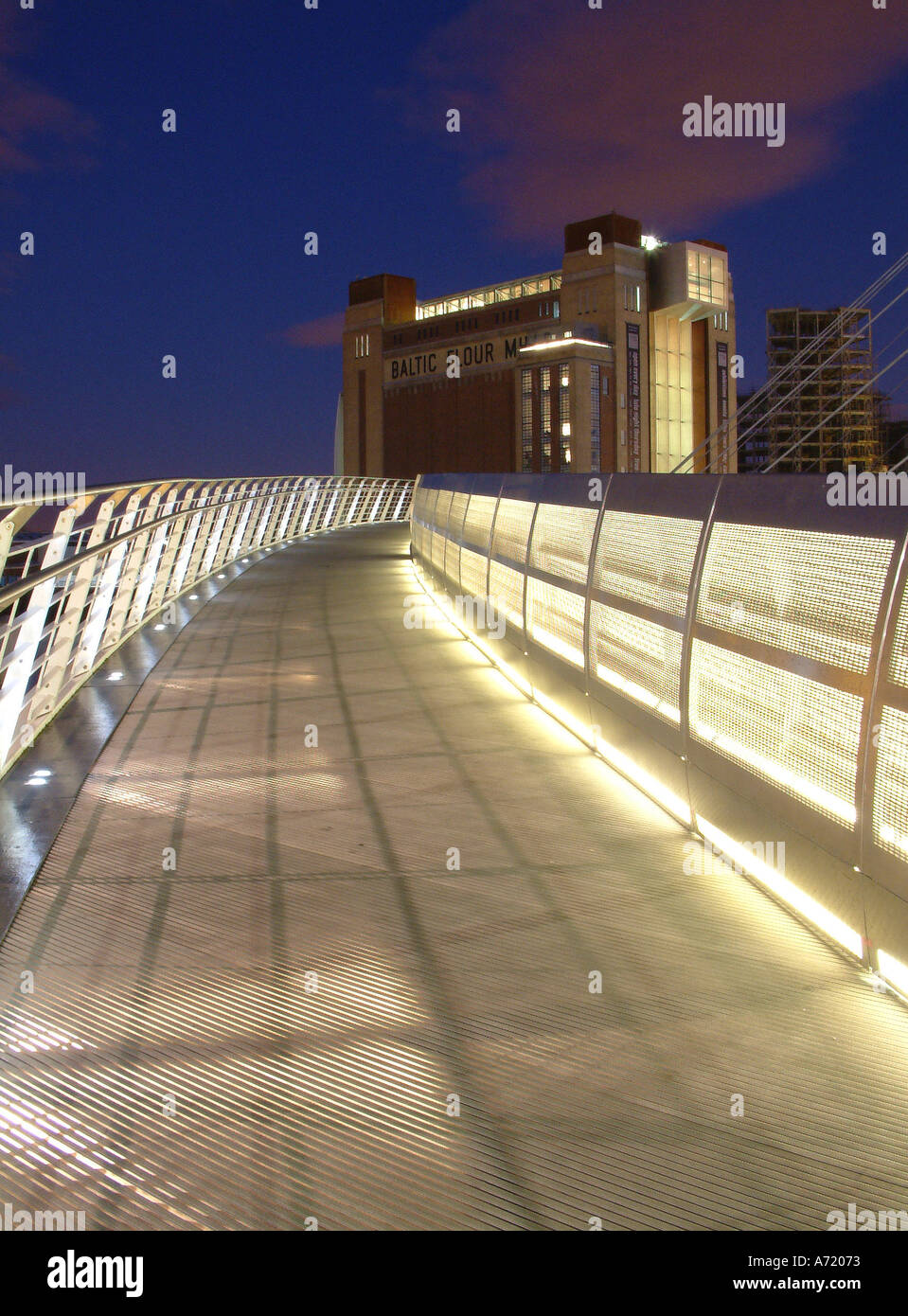 Millennium Bridge and the Baltic Mill Stock Photo - Alamy