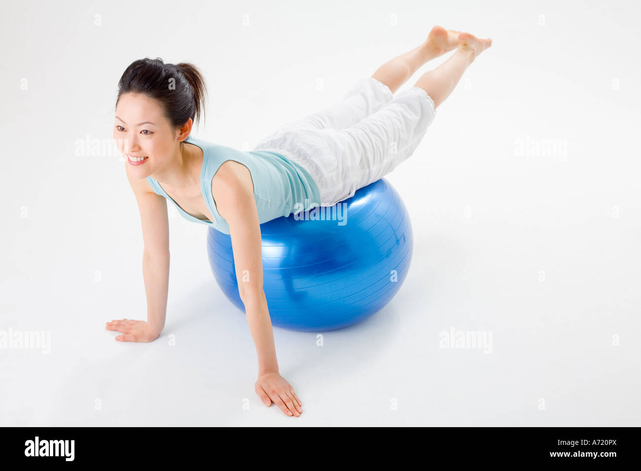 Woman exercise ball push ups hi-res stock photography and images - Alamy