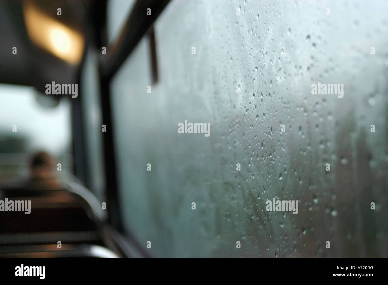 a bus window on a commute on a double decker bus near blackpool Stock ...