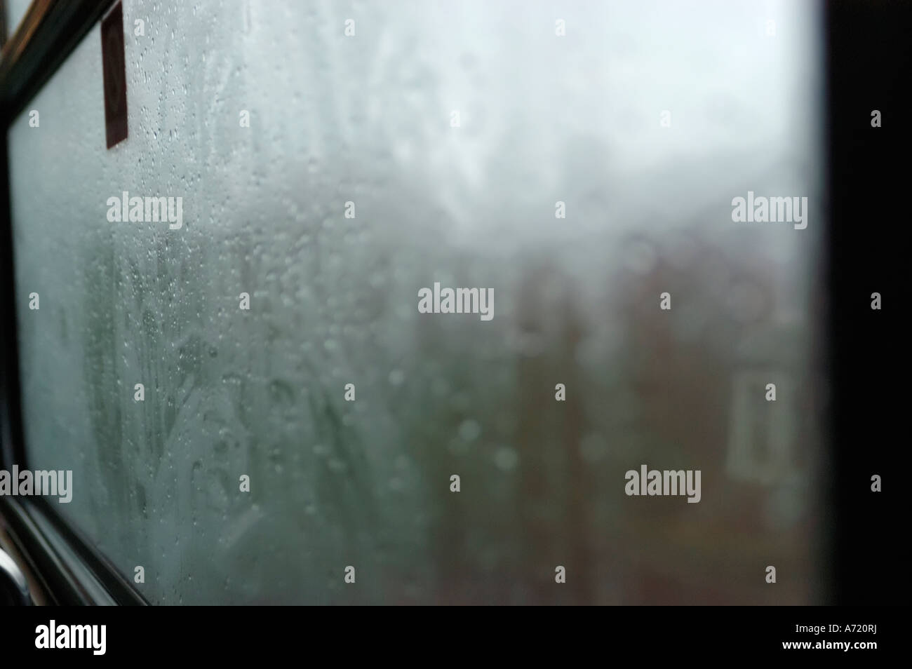 a bus window on a commute on a double decker bus near blackpool Stock ...