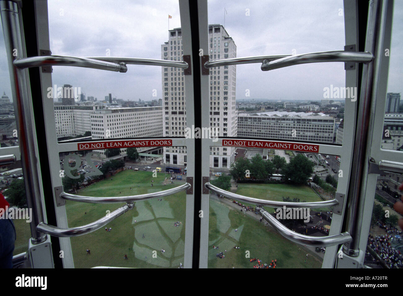 a view out of the london eye capsule Stock Photo - Alamy