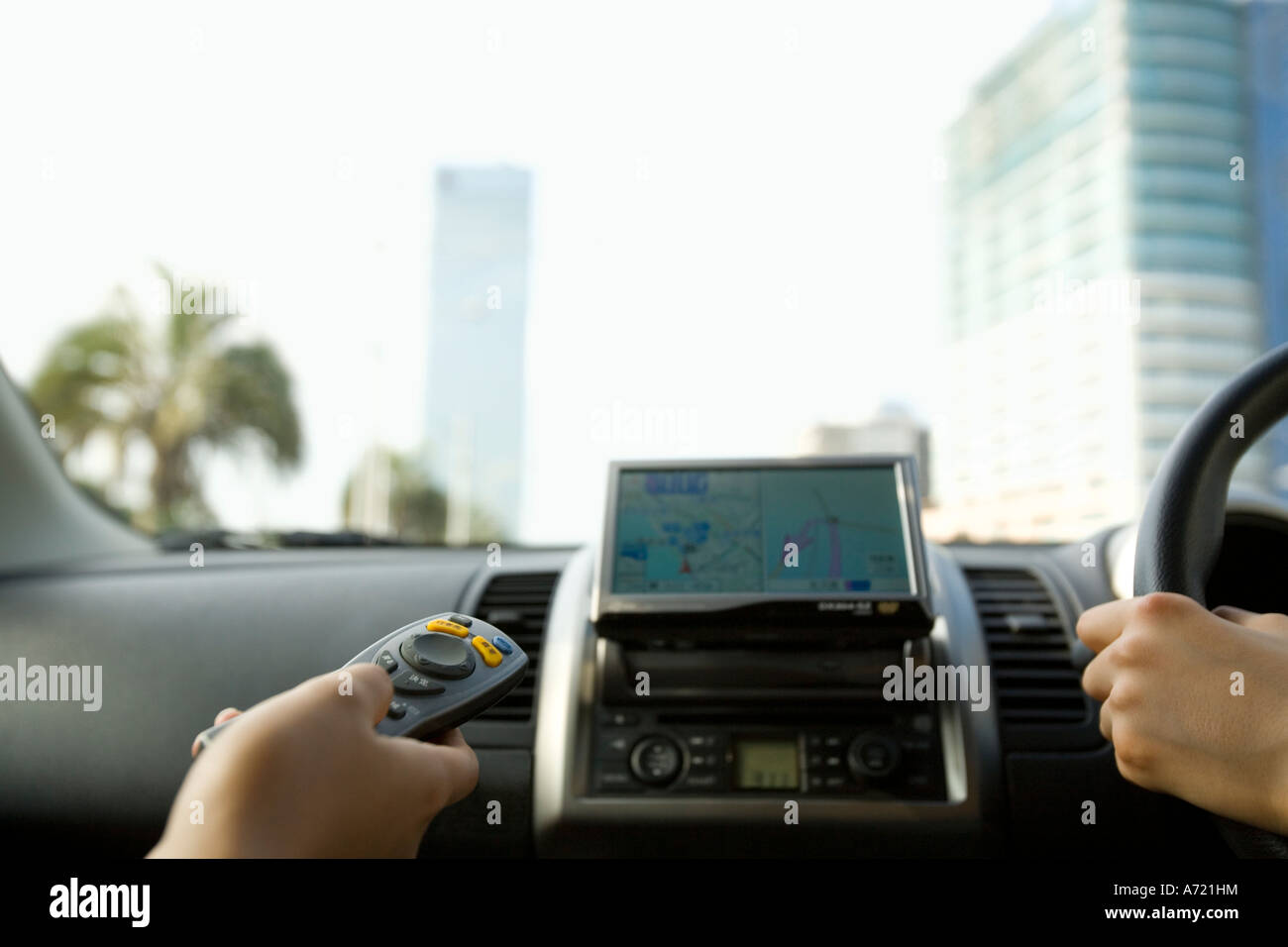 Woman's hand driving car hi-res stock photography and images - Alamy