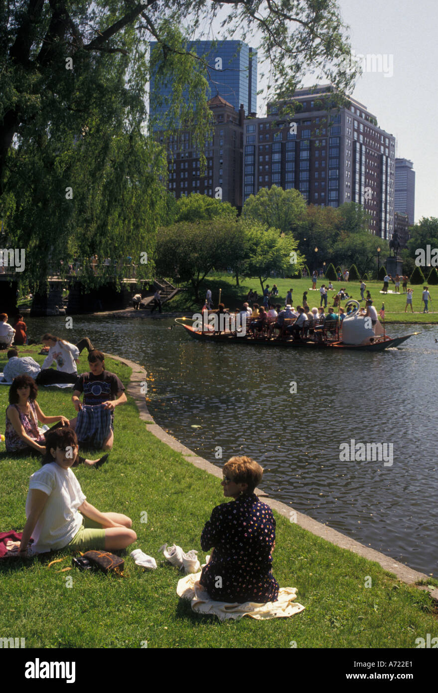 Boston public garden pond hi-res stock photography and images - Alamy