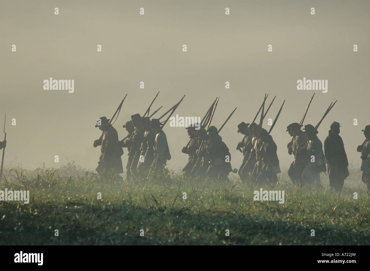 Marching soldiers at the 2006 National Civil War Re enactment of the ...