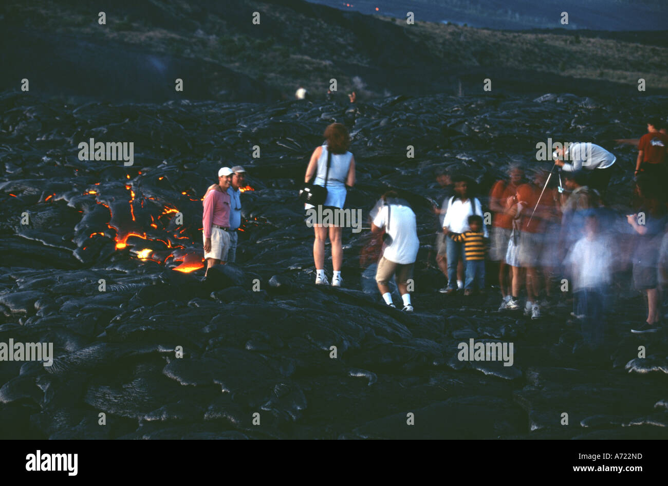 People in Hawaiian Volcanoes National Park Big Island Hawaii Stock ...
