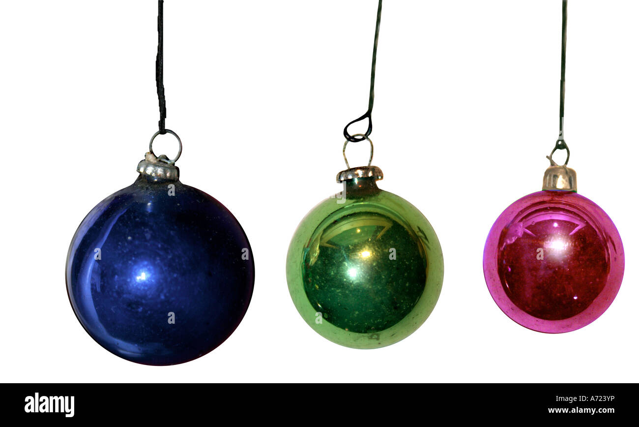 Silver christmas baubles hanging hi-res stock photography and images ...
