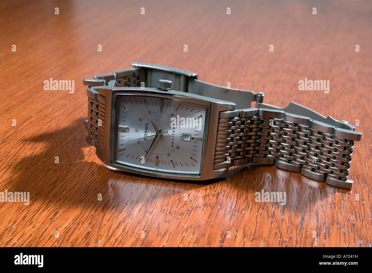 A man's steel wristwatch Stock Photo - Alamy