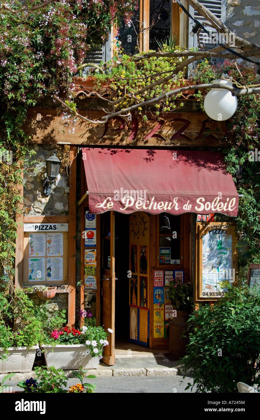 A little cafe in the old town of Vence, near Nice, on the Cote d'Azur ...