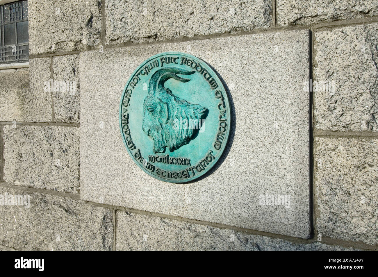 A bronze plaque commemorates the legend that the townspeople ate St ...