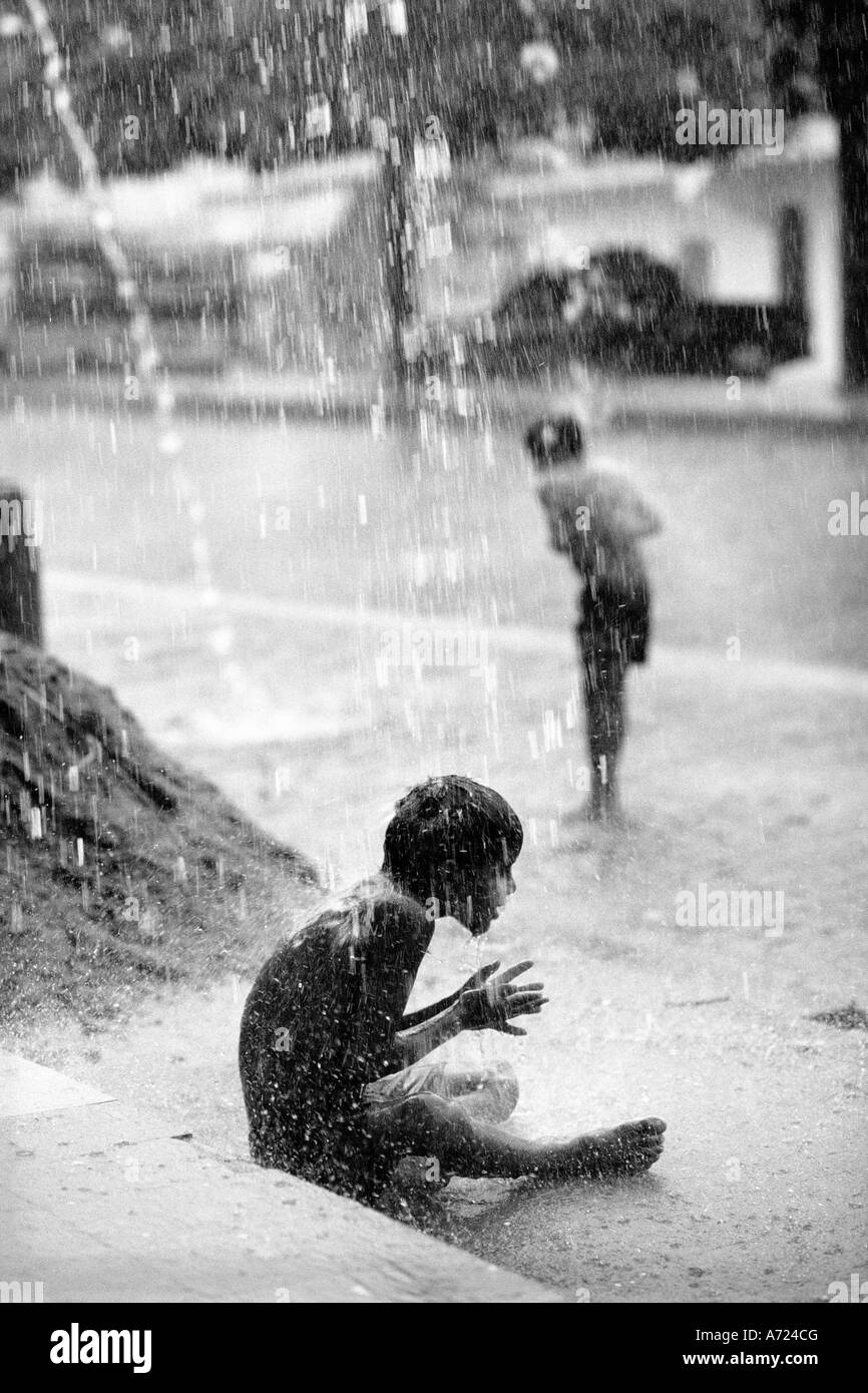 Boy falling water Black and White Stock Photos & Images - Alamy