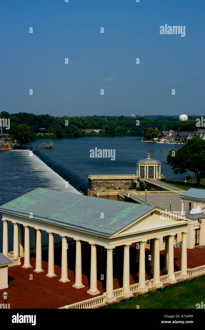 Philadelphia Pennsylvania Water Works on Schuylkill River Stock Photo ...