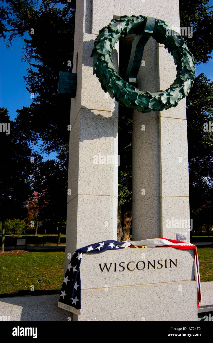 Memorial column in the World War 2 Memorial in Washington DC Stock ...