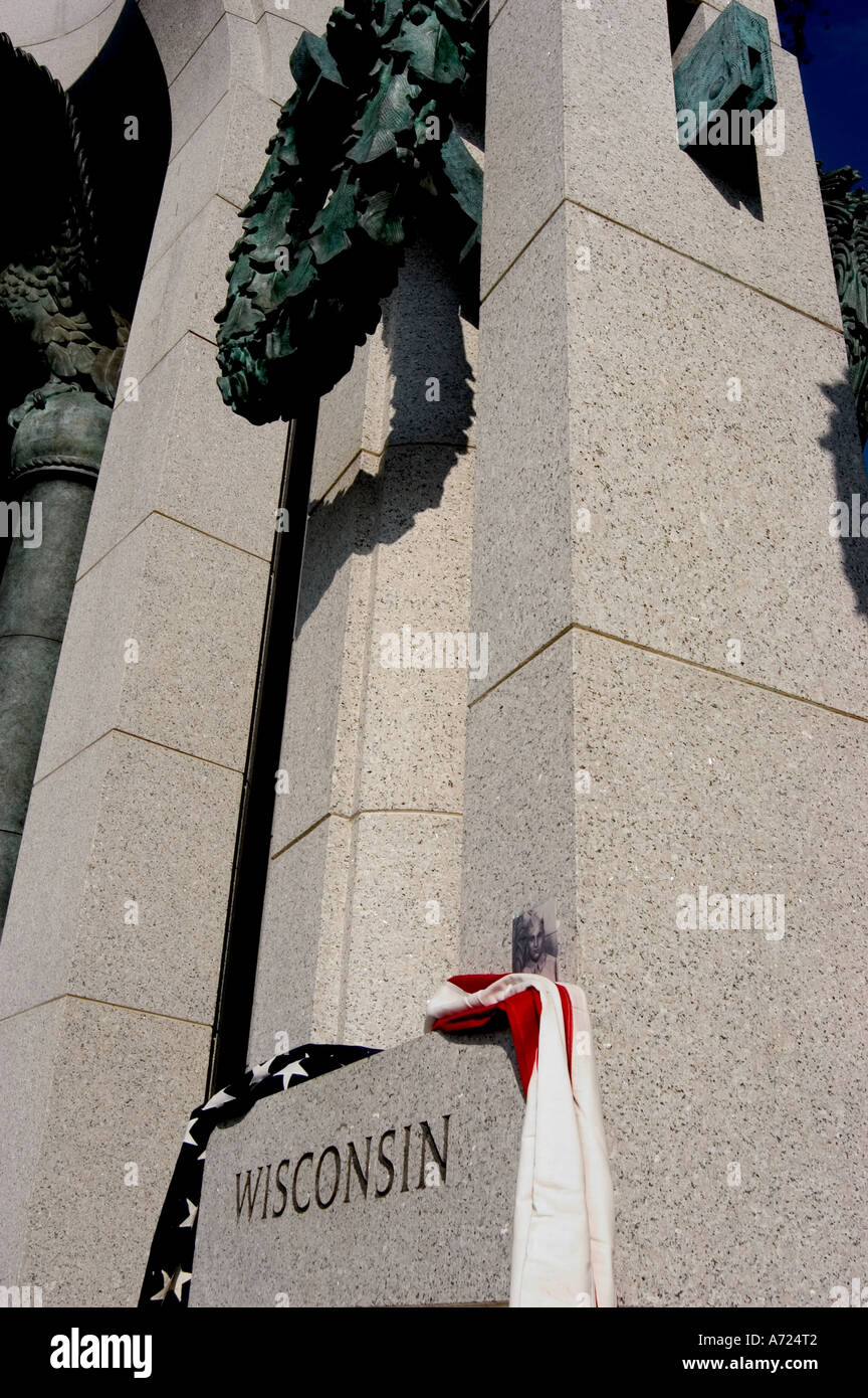 Memorial column in the World War 2 Memorial in Washington DC Stock ...