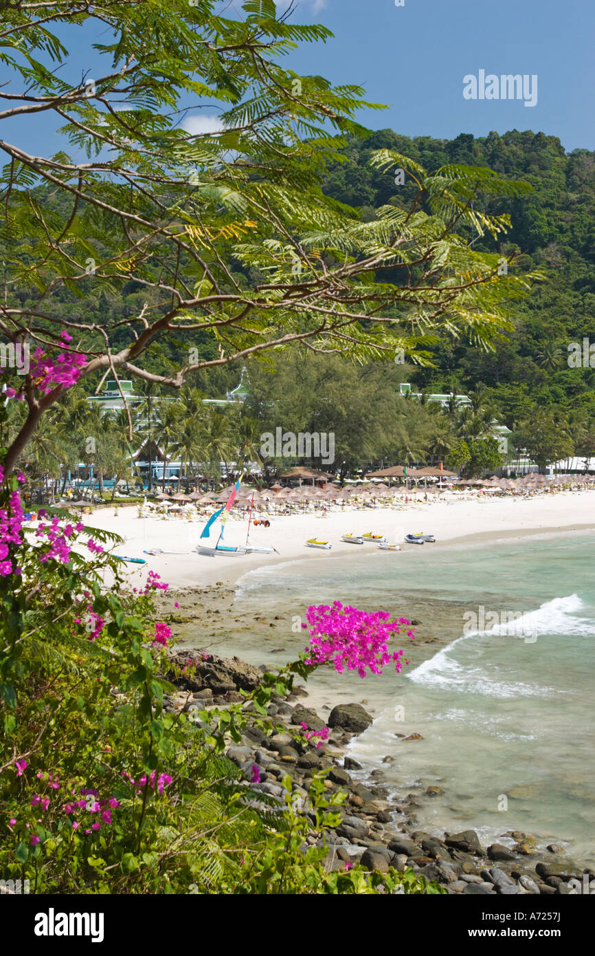 Side view of Karon Noi, or Relax Bay beach. Phuket island, Thailand ...