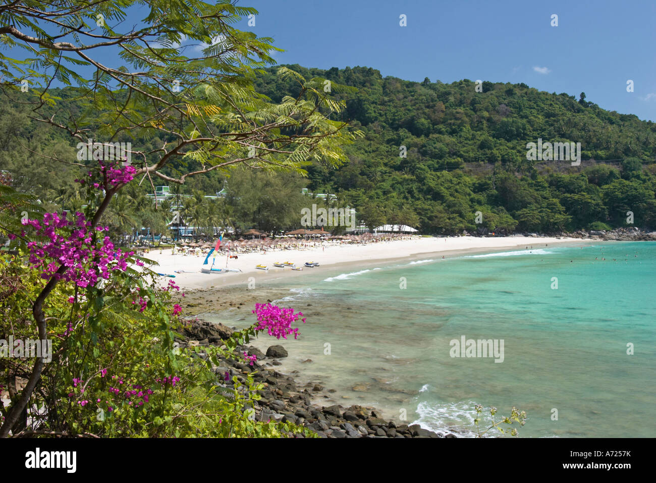 Side view of Karon Noi, or Relax Bay beach. Phuket island, Thailand ...