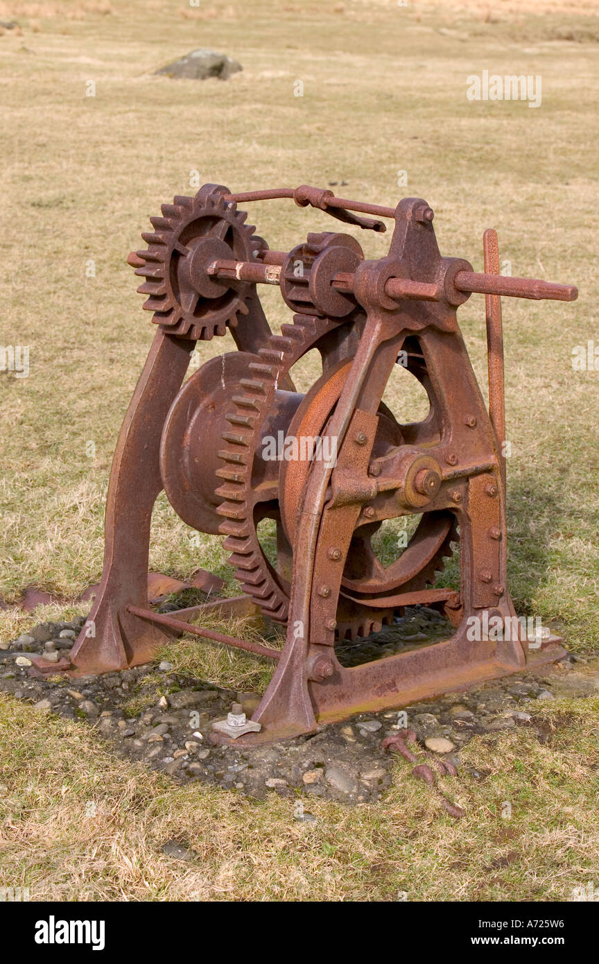 an old winding gear for hauling in fishing boats on the coast near ...