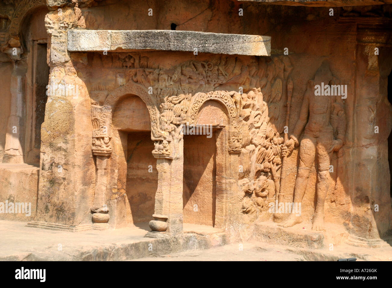 Stone carving details near the Queens Cave,Rani Gumpha .Udaigiri Caves ...