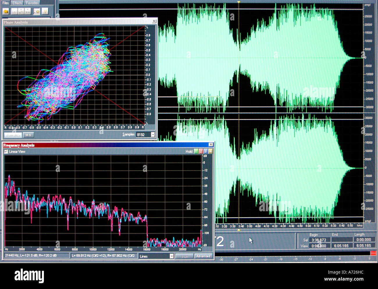 Sound waves and frequencies on computer screen Stock Photo - Alamy