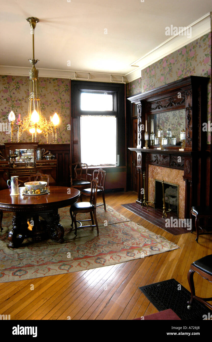 Small dining room in the Howard Steamboat Museum in Jeffersonville ...