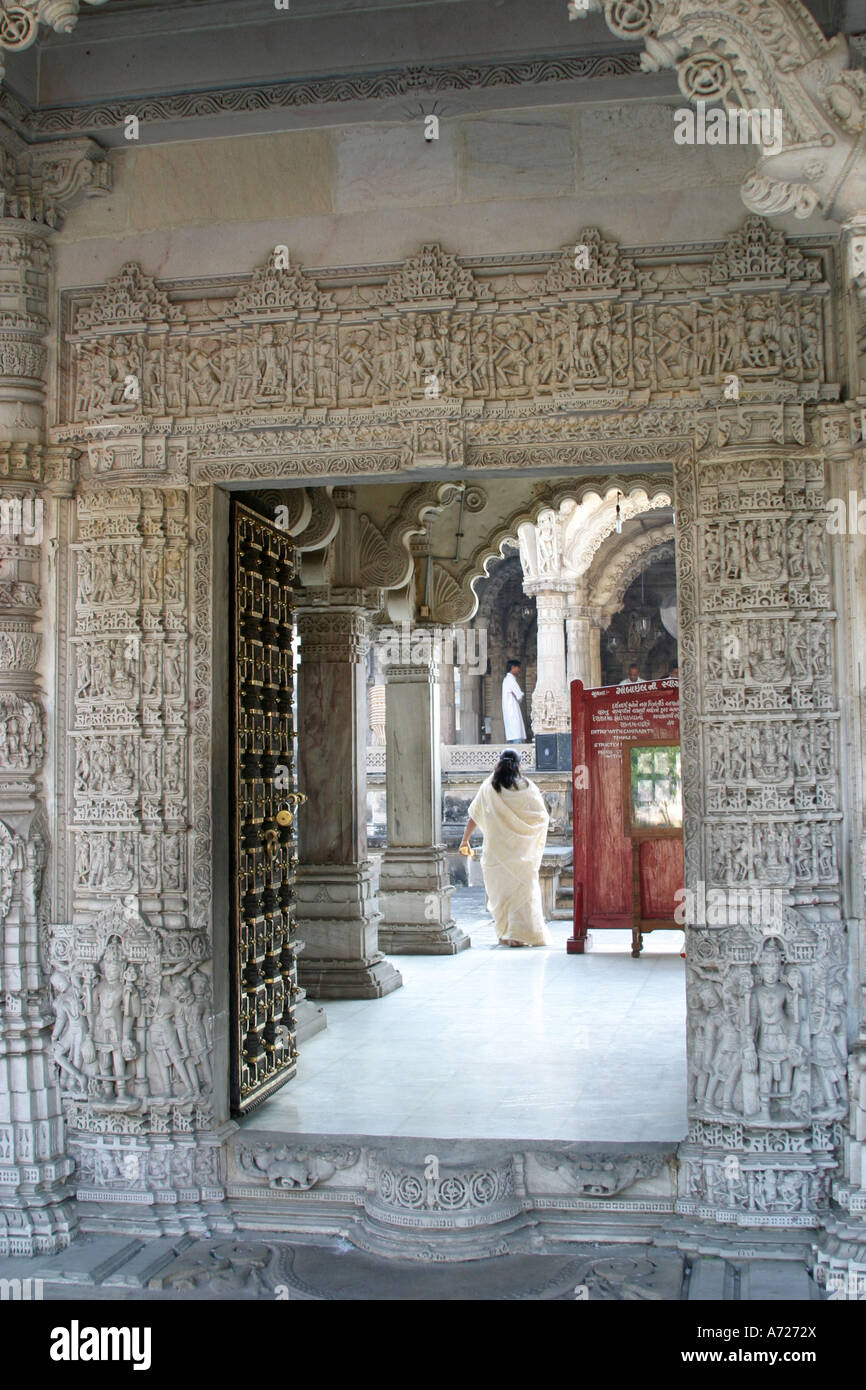 Entrance to the Hathee Jain Temple Ahmedabad Gujarat India Stock Photo ...
