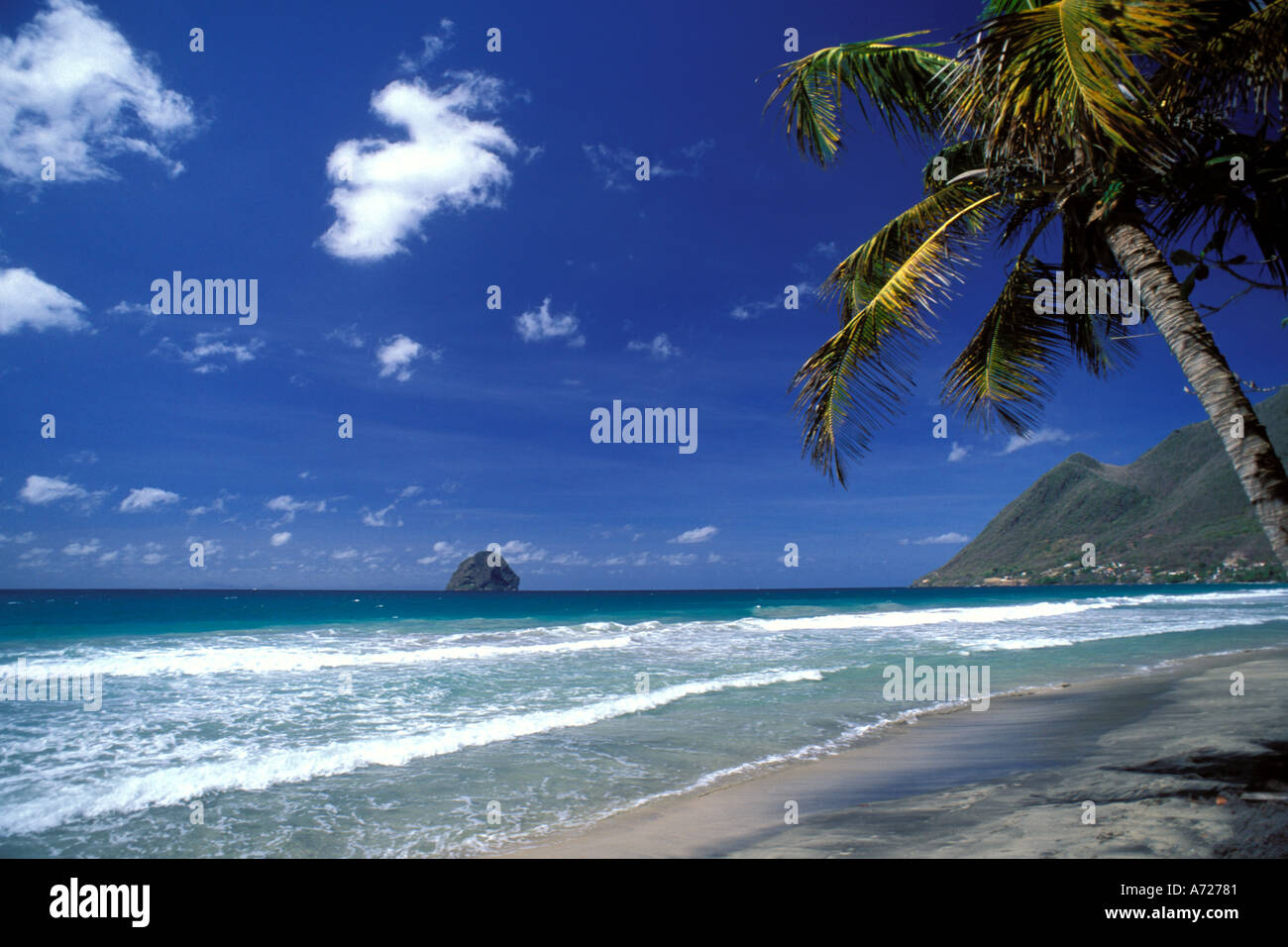 Martinique, Le Diamant, Beach and Rocher du Diamant Stock Photo - Alamy