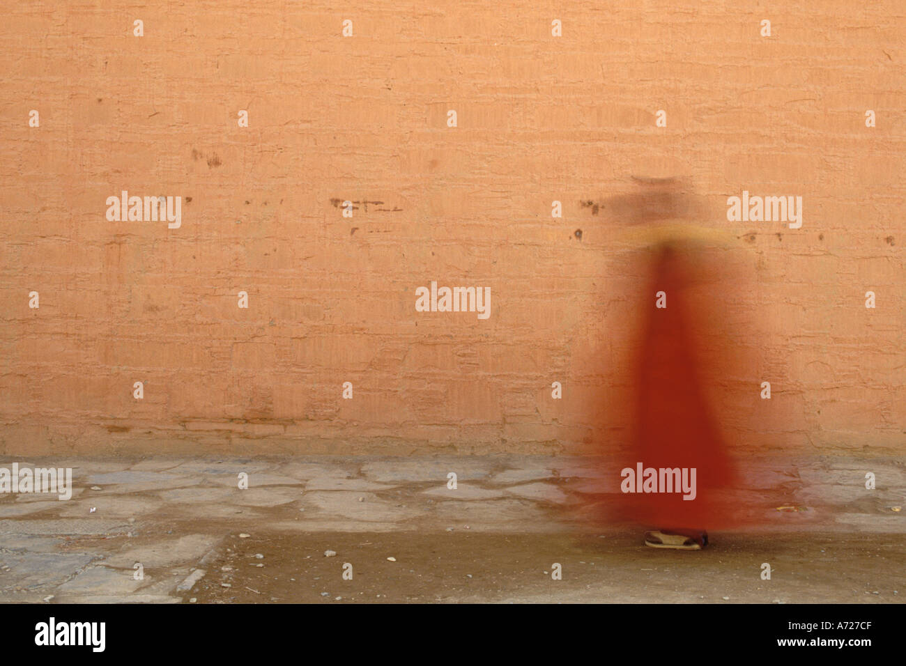 Tibet, Monk circumambulating Labrang Monastery, Xiahe Stock Photo - Alamy