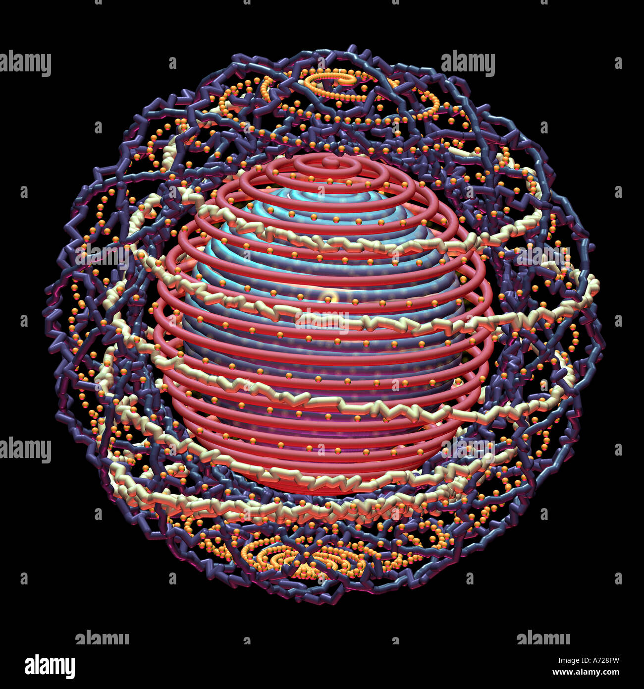 Series of spheres inside other spheres. Computer illustration Stock ...