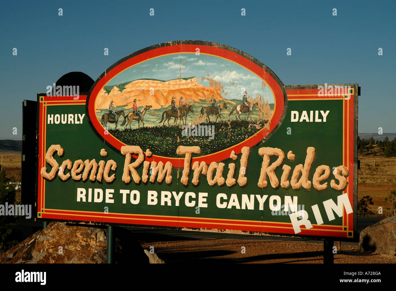 Utah Ruby's Old Bryce Town sign Stock Photo - Alamy