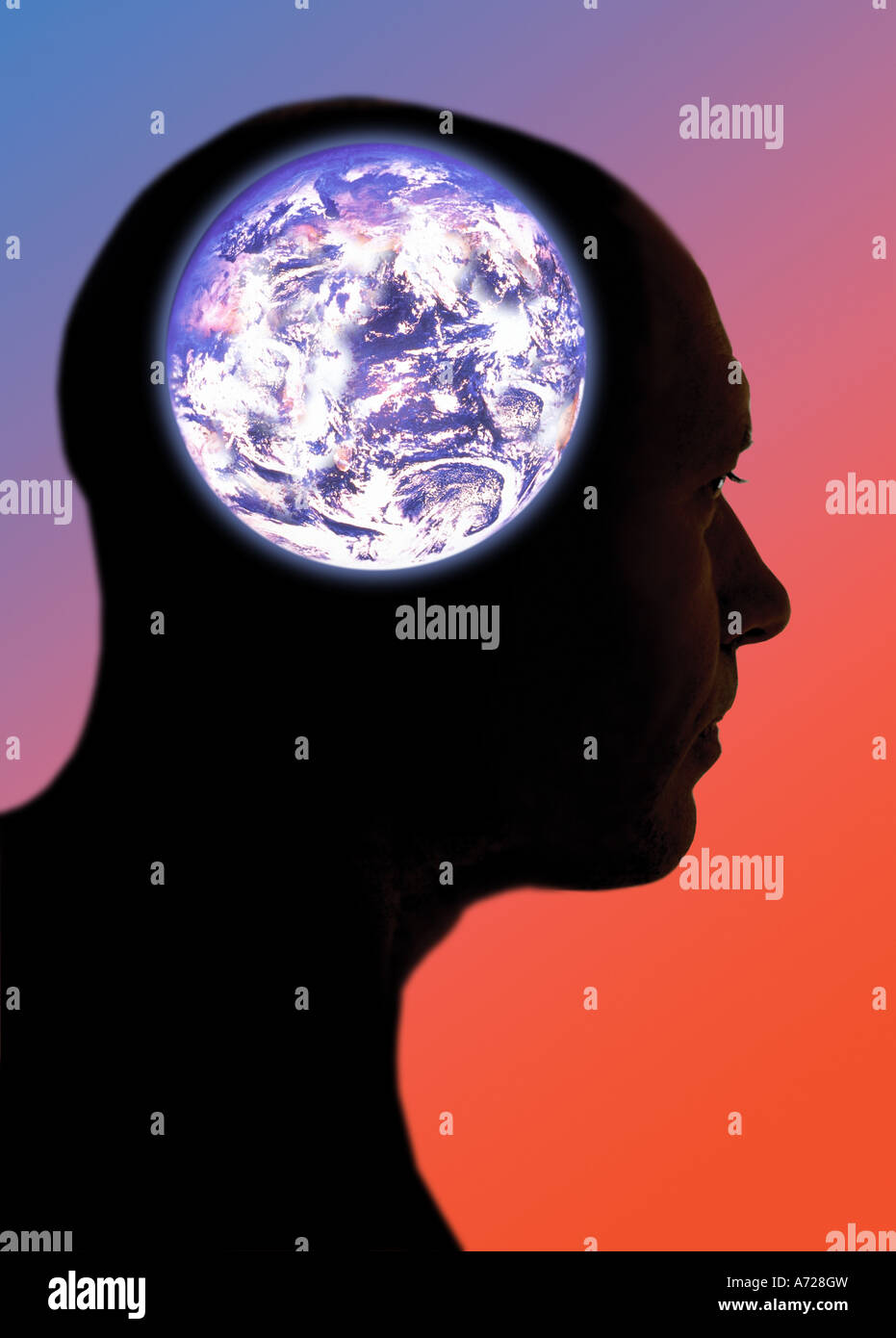 Globe as head hi-res stock photography and images - Alamy