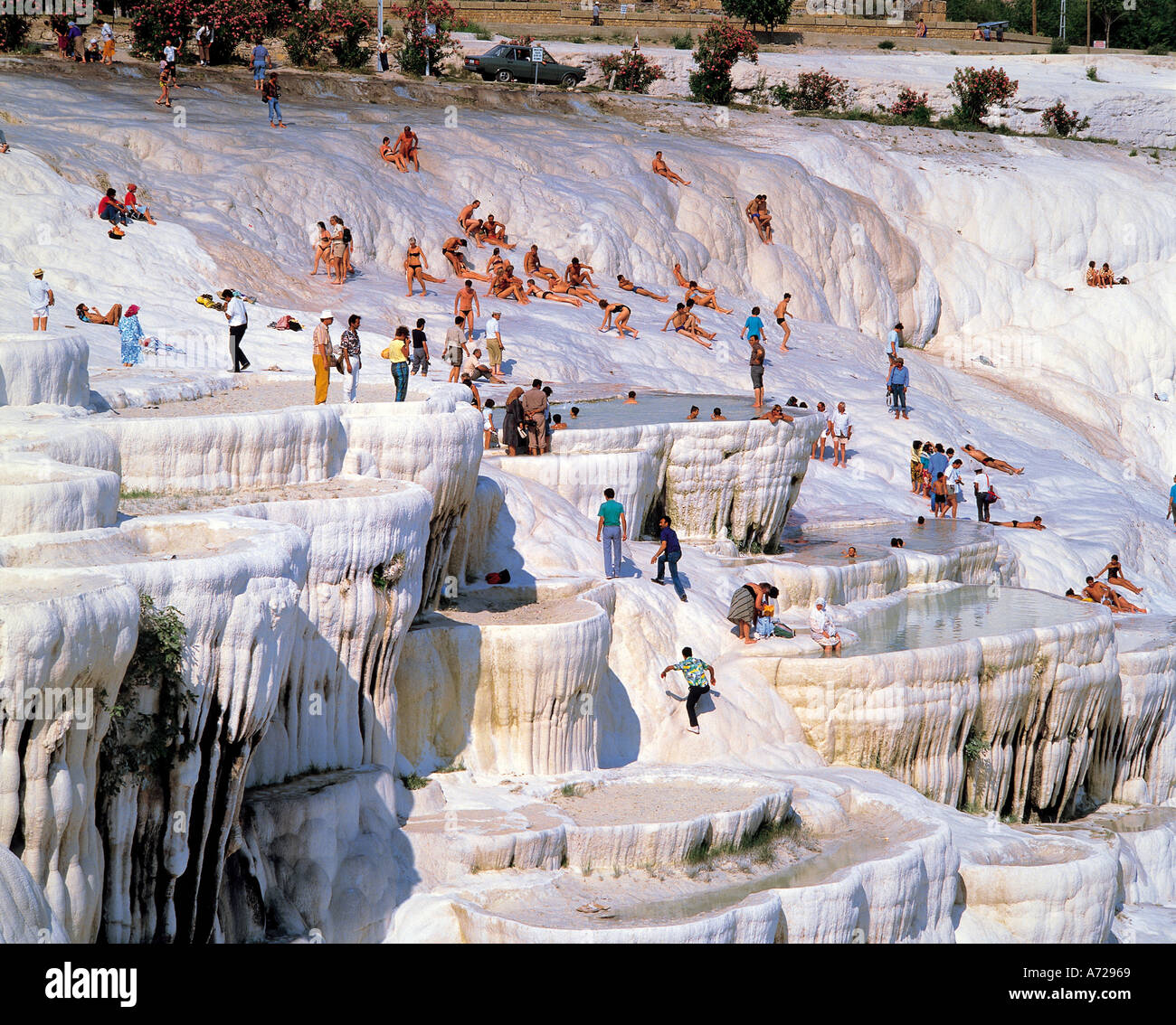 Hot springs and Limestone Terraces in Pamukkale Turkey Stock Photo - Alamy