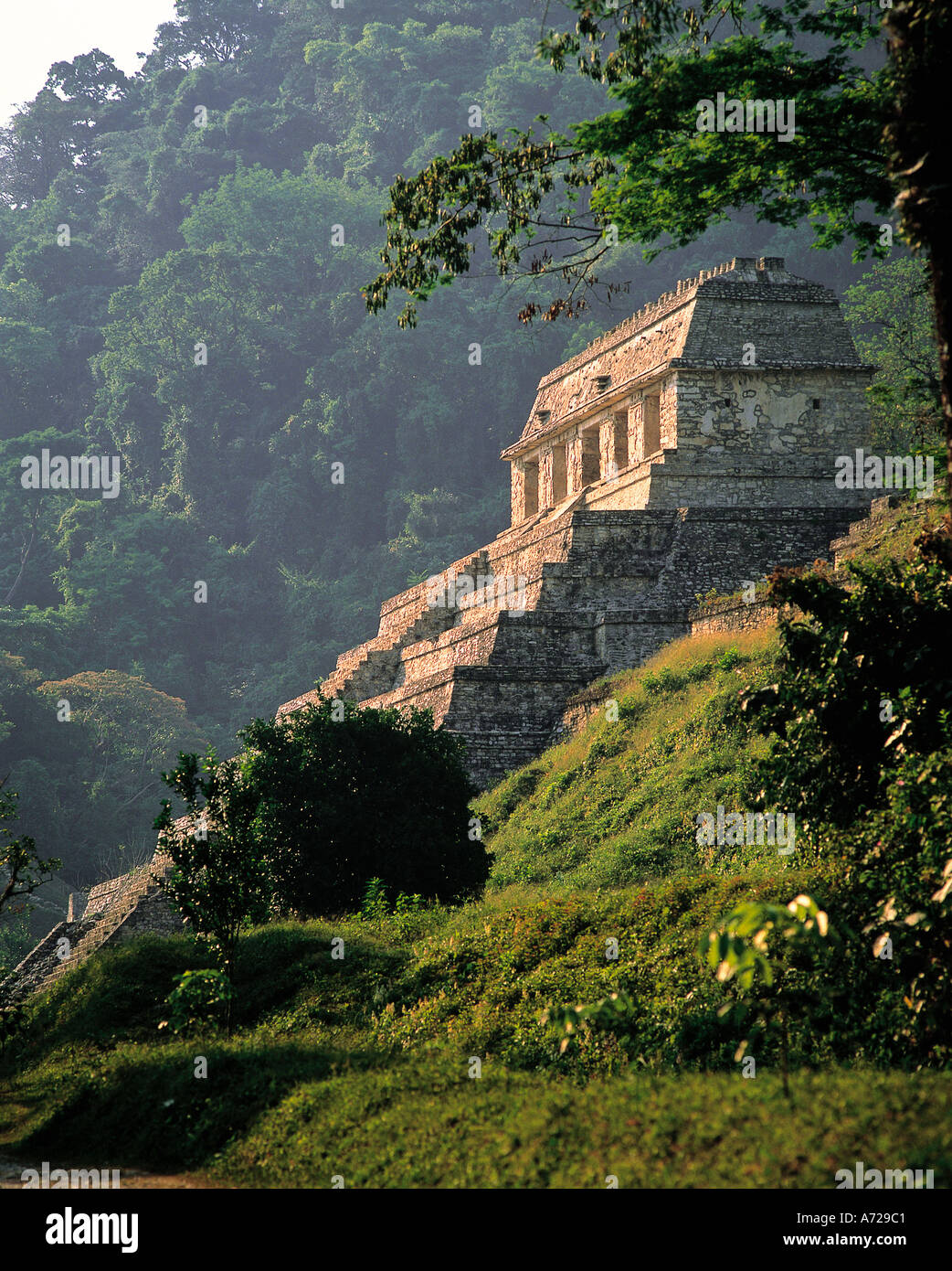 Temple of the Inscriptions in Palenque Chiapas Mexico Stock Photo - Alamy