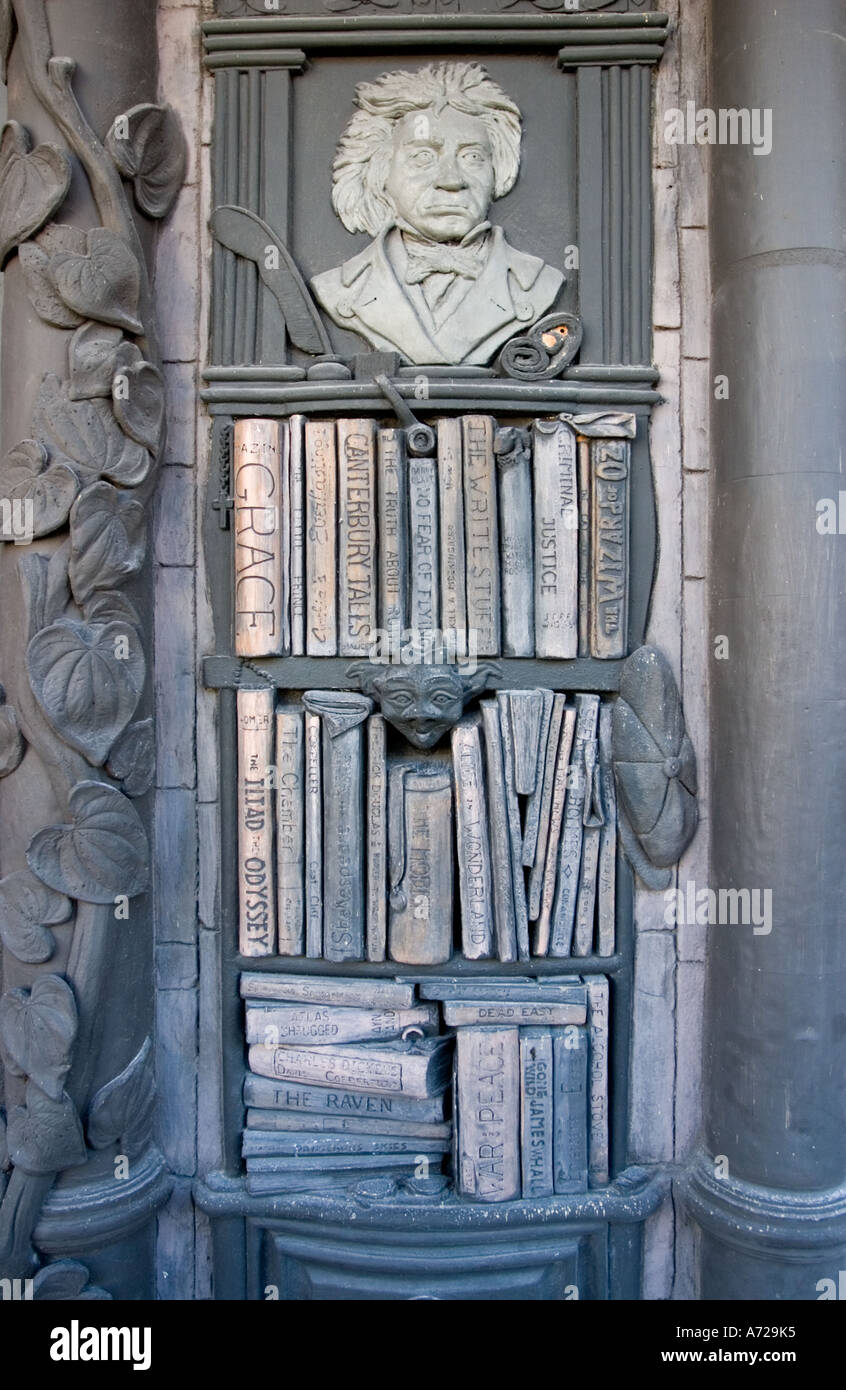 Bas relief bust and books in front of bookstore Mount Dora Florida ...