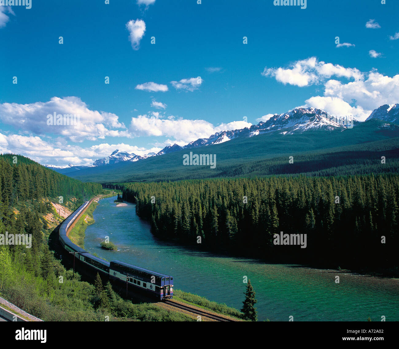 Canadian Pacific Railway Train in the Canadian Rocky Mountains Banff ...