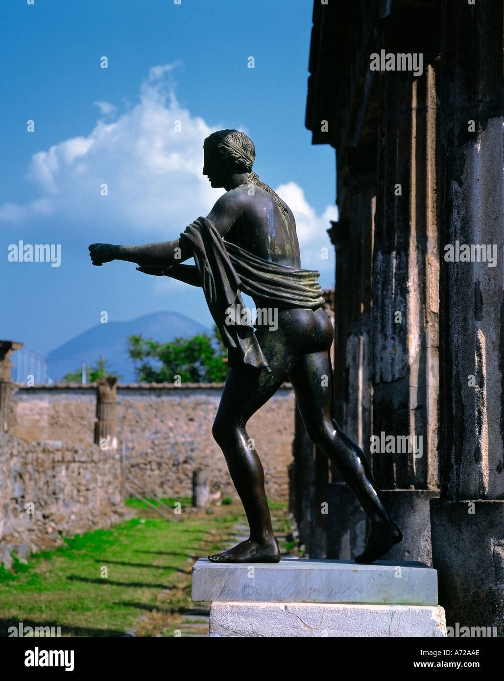 Temple of Apollo near Mount Vesuvius Volcano at Pompeii Campania Italy ...