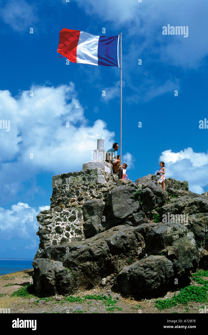 French Flag on Fort de Marigot in Marigot Saint Martin France West ...