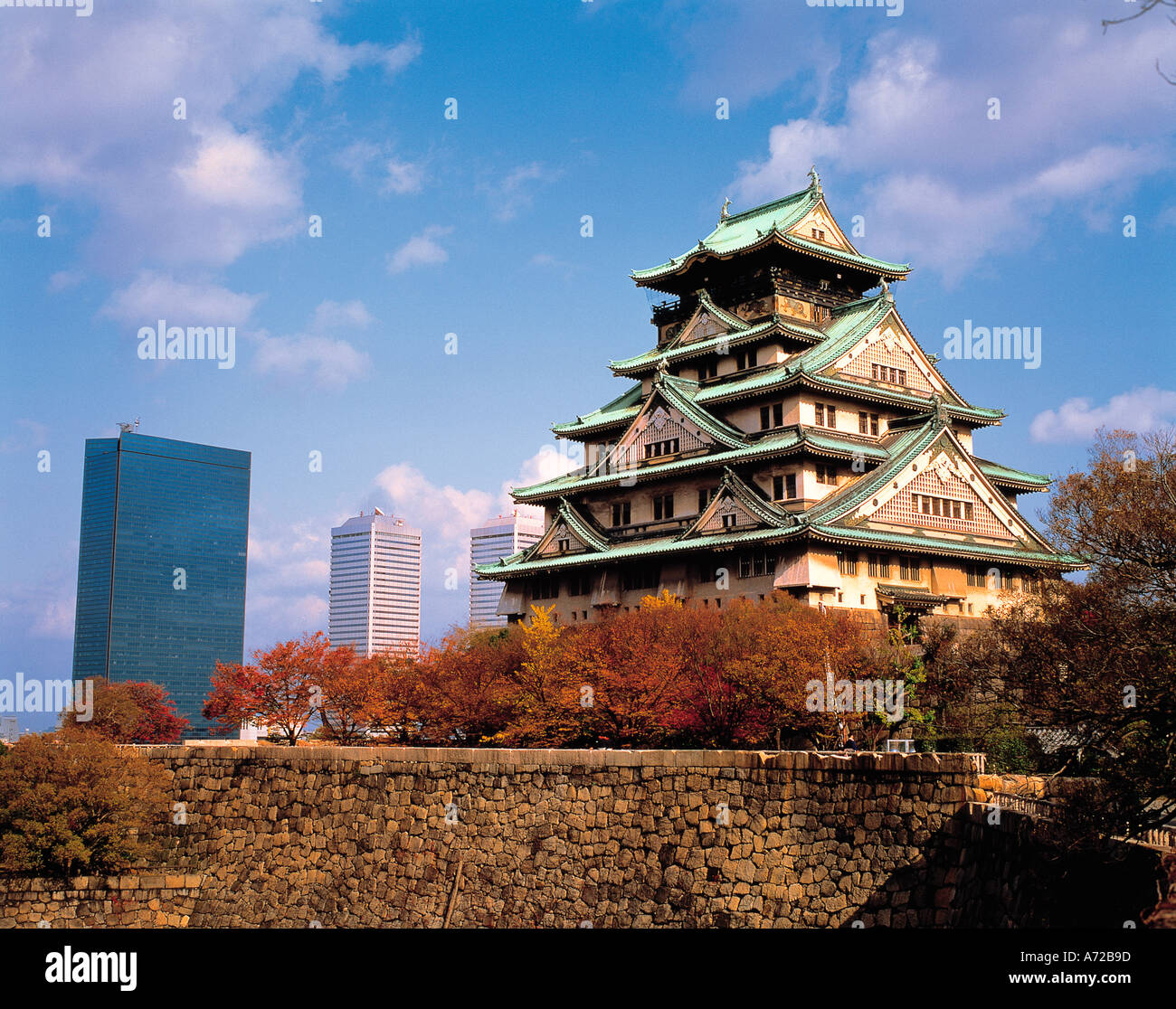 Osaka Castle from the 16th Century medieval shogunate period in Osaka ...