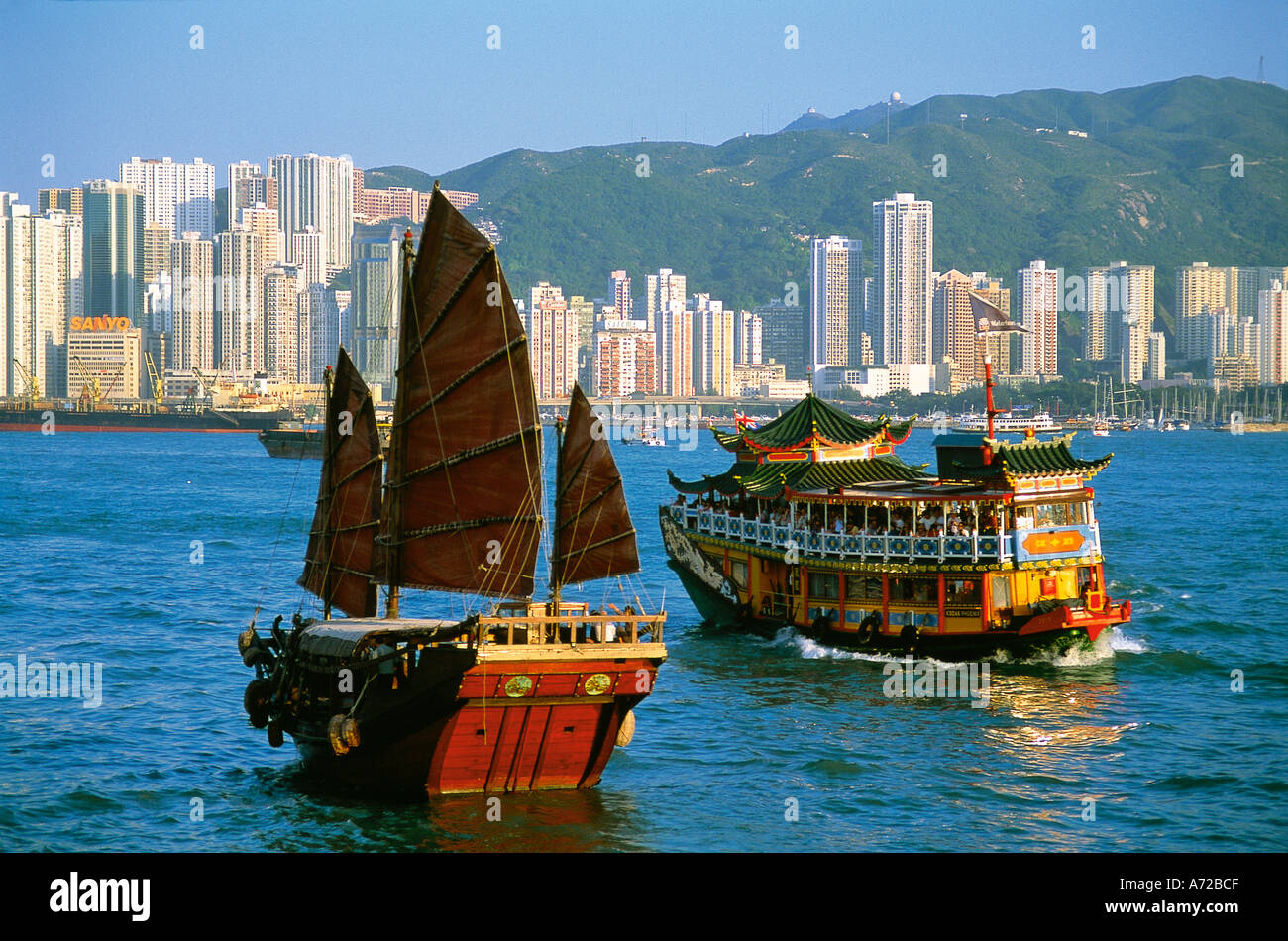 Traditional and Modern Chinese Junks in Victoria Harbor Special ...