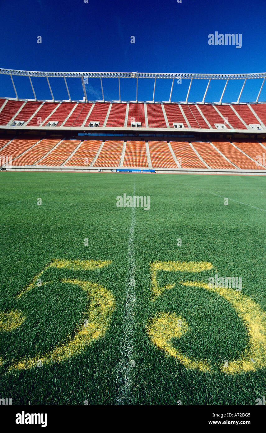 Centre Line of Football Stadium Stock Photo - Alamy