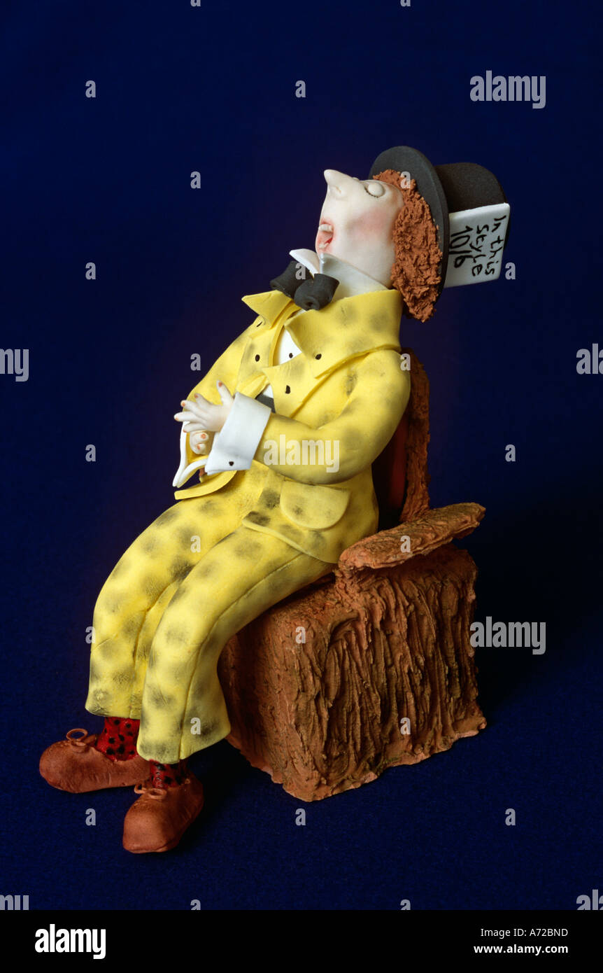 Marzipan model of Mad Hatter, approx 8 inches (200mm) high Stock Photo ...