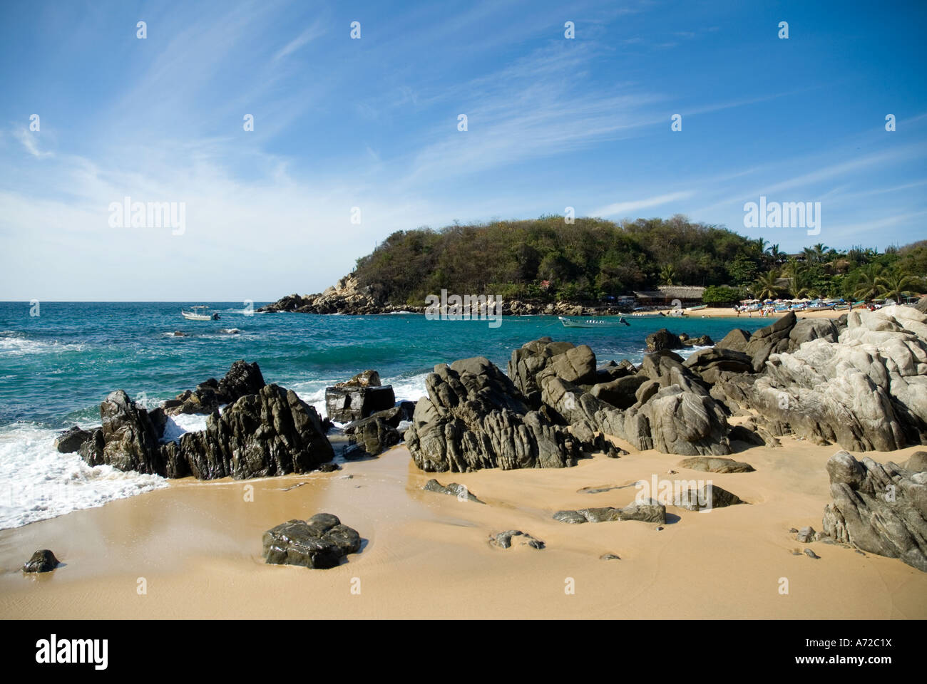 Puerto Escondido - beach - playa principal - Oaxaca Mexico Stock Photo ...
