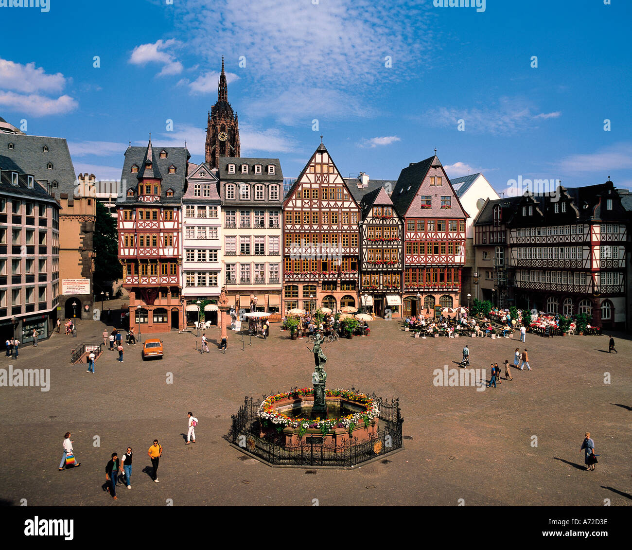 Romer Place and Dom Cathedral Frankfurt A M on the Main River Germany ...