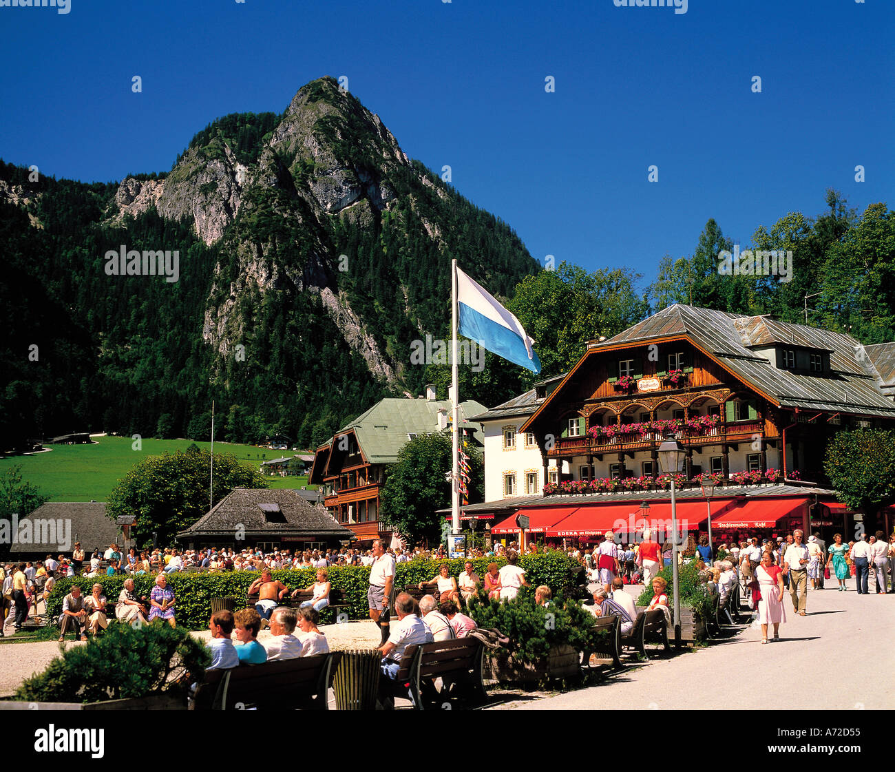 Konigsee Village on Lake Konigsee Berchtesgaden Bavaria Germany Stock ...