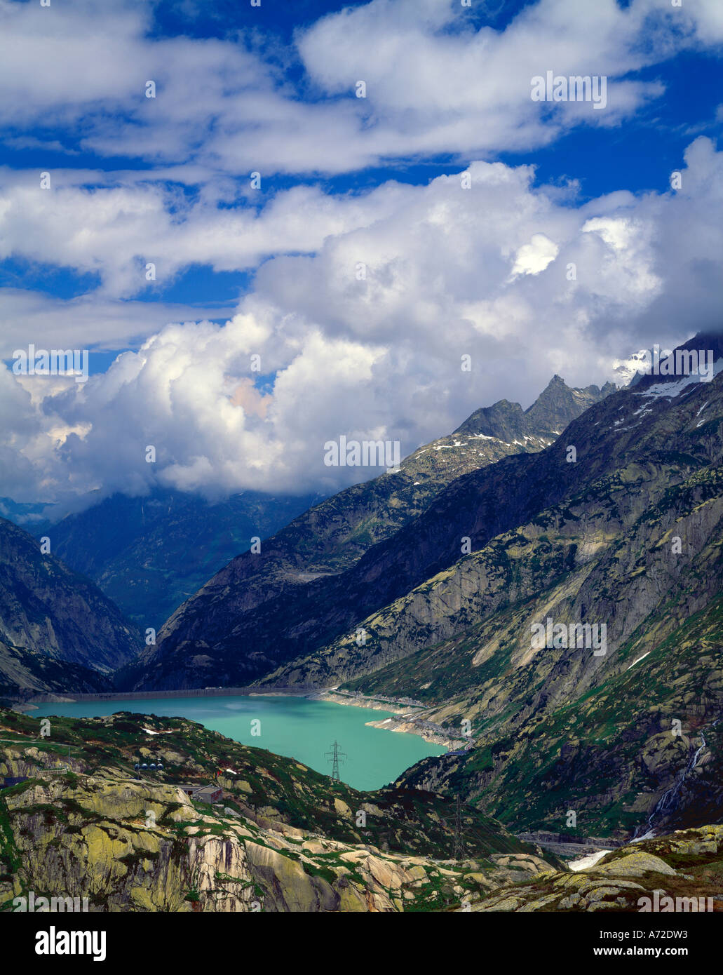 A hydro electric reservoir in the Swiss Alps Stock Photo - Alamy