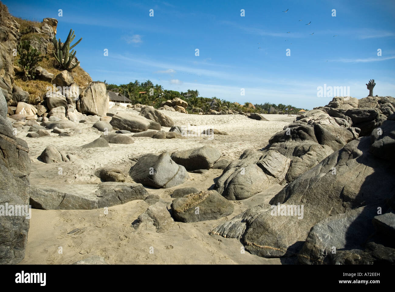 Puerto Escondido - rocks - Oaxaca Mexico Stock Photo - Alamy